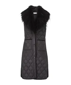 Fendi Nylon And Fox Fur Gilet - Black