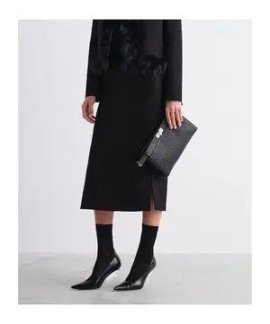 Fendi Wool Bouclé Midi Skirt