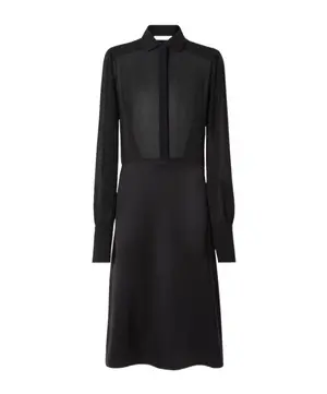 Fendi Silk Georgette Midi Shirt Dress
