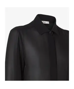 Fendi Silk Georgette Midi Shirt Dress