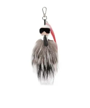 Fendi Multicolour Fox Fur And Mink Charm - Black