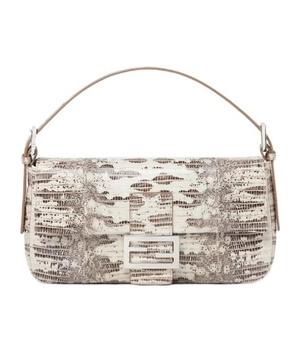 Fendi Baguette 26424 -coloured Lizard-leather Bag - Parchment