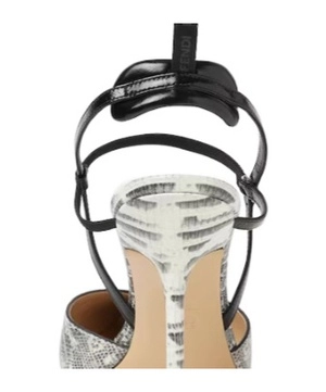 Fendi Very Colibrì Slingbacks In Parchment And Black Leather
