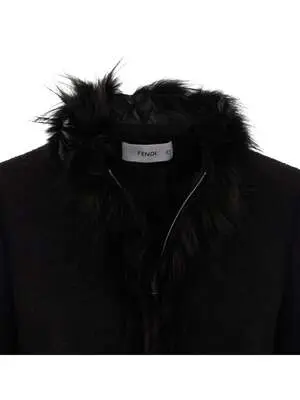 Fendi Wool And Fox Fur Blouson Jacket - Black