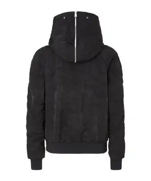 Fendi Patchwork Jacquard Nylon Bomber Jacket With Shearling And Tuscan Lambskin Trim