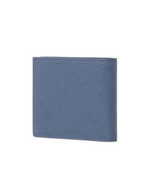 Fendi Ff Wallet Light Indigo Full-grain Leather Bi-fold Wallet