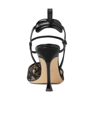 Fendi Very Colibri Tulle Lace Slingback High Heel Pumps - Black