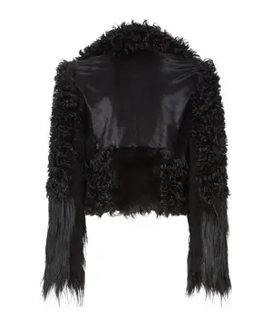 Fendi Blouson Patchwork Shearling Biker Jacket
