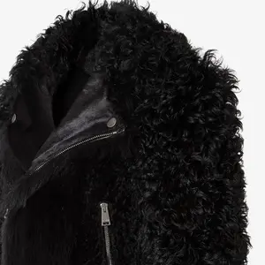 Fendi Blouson Patchwork Shearling Biker Jacket