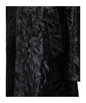 Fendi Cavallino-effect Leather Overcoat
