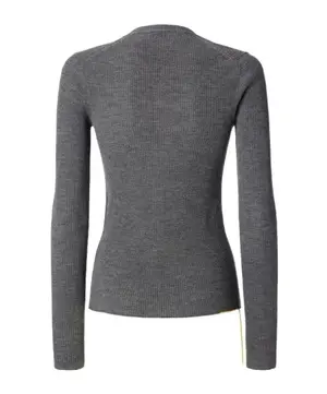 Fendi Melange Ribbed Wool Cardigan