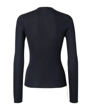 Fendi Navy Wool Ribbed Sweater