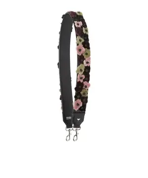 Fendi Embellished Leather Shoulder Strap