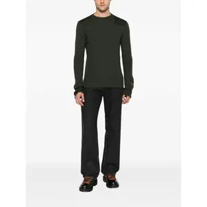 Fendi Ribbed Wool Jumper With Shoulder Patches - Green
