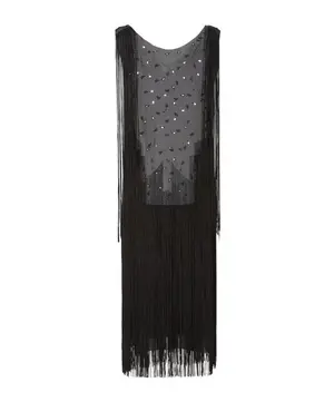 Fendi Silk Dress With Mirrors And Fringes