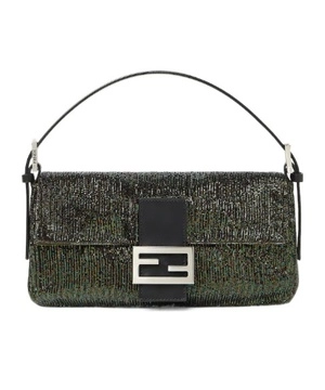 Fendi Baguette Bag With Iridescent Bead Embroidery - Green