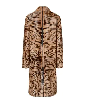 Fendi Tiger-print Hair-on Leather Coat - Multicolour