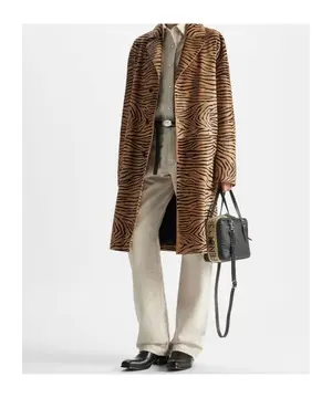 Fendi Tiger-print Hair-on Leather Coat - Multicolour