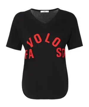 Fendi Jersey T-shirt With Favoloso Print - Black