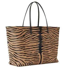 Fendi Medium Roll Tiger-print Pony-effect Leather Shopper