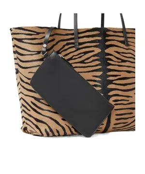 Fendi Medium Roll Tiger-print Pony-effect Leather Shopper