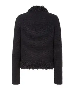 Fendi Mohair And Wool Jacket With Fur-effect Trim