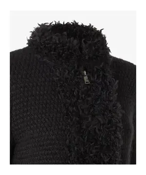 Fendi Mohair And Wool Jacket With Fur-effect Trim