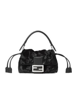 Fendi Baguette Soft Small Pony-effect Leather Mini-bag - Black