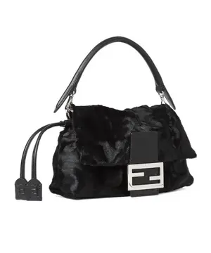 Fendi Baguette Soft Small Pony-effect Leather Mini-bag - Black