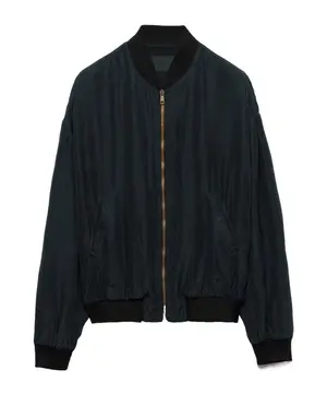 Prada Silk Bomber Jacket - Black