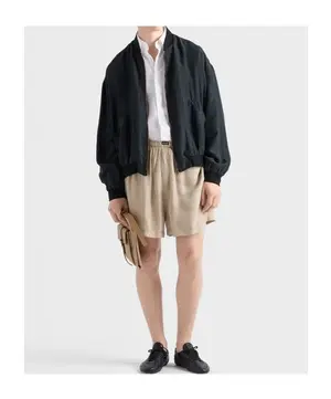 Prada Silk Bomber Jacket - Black