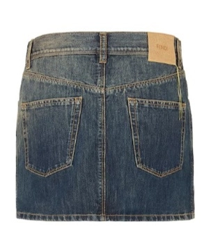 Fendi Washed Denim Skirt