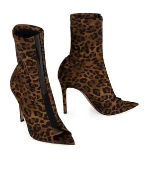 GIANVITO ROSSI Hiroko Leopard Print Ankle Boots