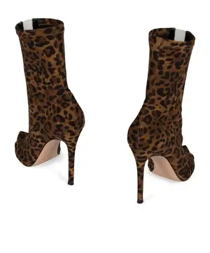 GIANVITO ROSSI Hiroko Leopard Print Ankle Boots