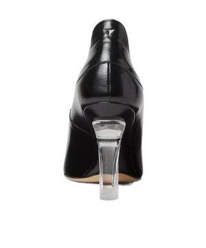 Fendi Illusion Leather Court Shoes With Architectural Heel - Black