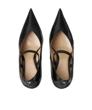 Fendi Illusion Leather Court Shoes With Architectural Heel - Black