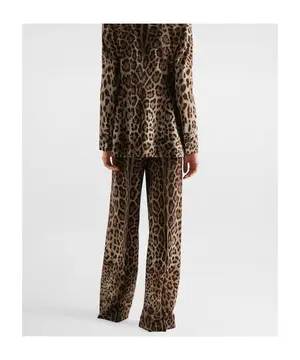 Dolce & Gabbana Leopard Wool Trousers