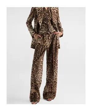 Dolce & Gabbana Leopard Wool Trousers