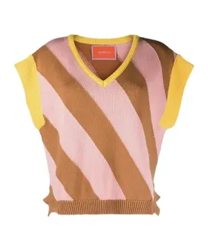 La DoubleJ Veneziana Knitted Vest - Brown