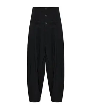 Yohji Yamamoto High Waist Wide-leg Pants - Black