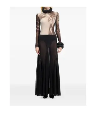 JEAN PAUL GAULTIER Long Sleeve Mesh Portrait Top