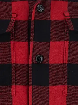 AMI Paris Checked Long Sleeved Shirt - Gem Red/black