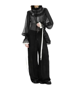 ANN DEMEULEMEESTER Palvi Sheer Chiffon Ruffle Collar Blouse