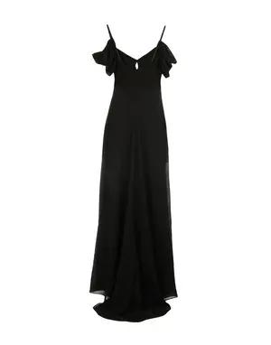 Saint Laurent Off-the-shoulder Maxi Dress With V-neck