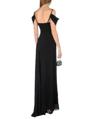 Saint Laurent Off-the-shoulder Maxi Dress With V-neck