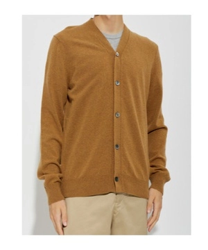 Play Comme Des Garcon Ribbed V-neck Knit Top