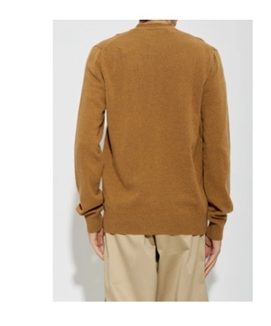 Play Comme Des Garcon Ribbed V-neck Knit Top