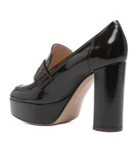 GIANVITO ROSSI Patentleather Highheeled Loafers