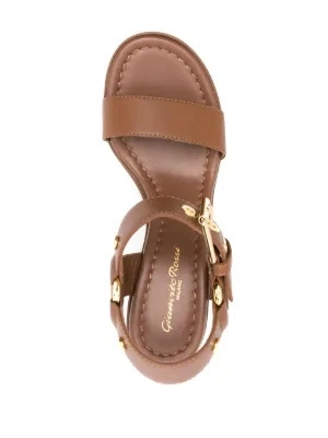 GIANVITO ROSSI Leather Wedge Sandals