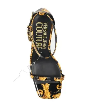 Versace Baroque Printed Ankle Strap Stiletto Sandals